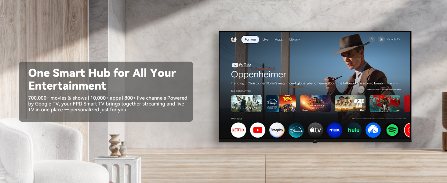 32" Smart TV | Frameless Design | HDR10 & Google TV – FPD